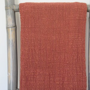 Terracotta Throw Blanket, Handwoven Raw Organic Cotton, Open Fringe ...