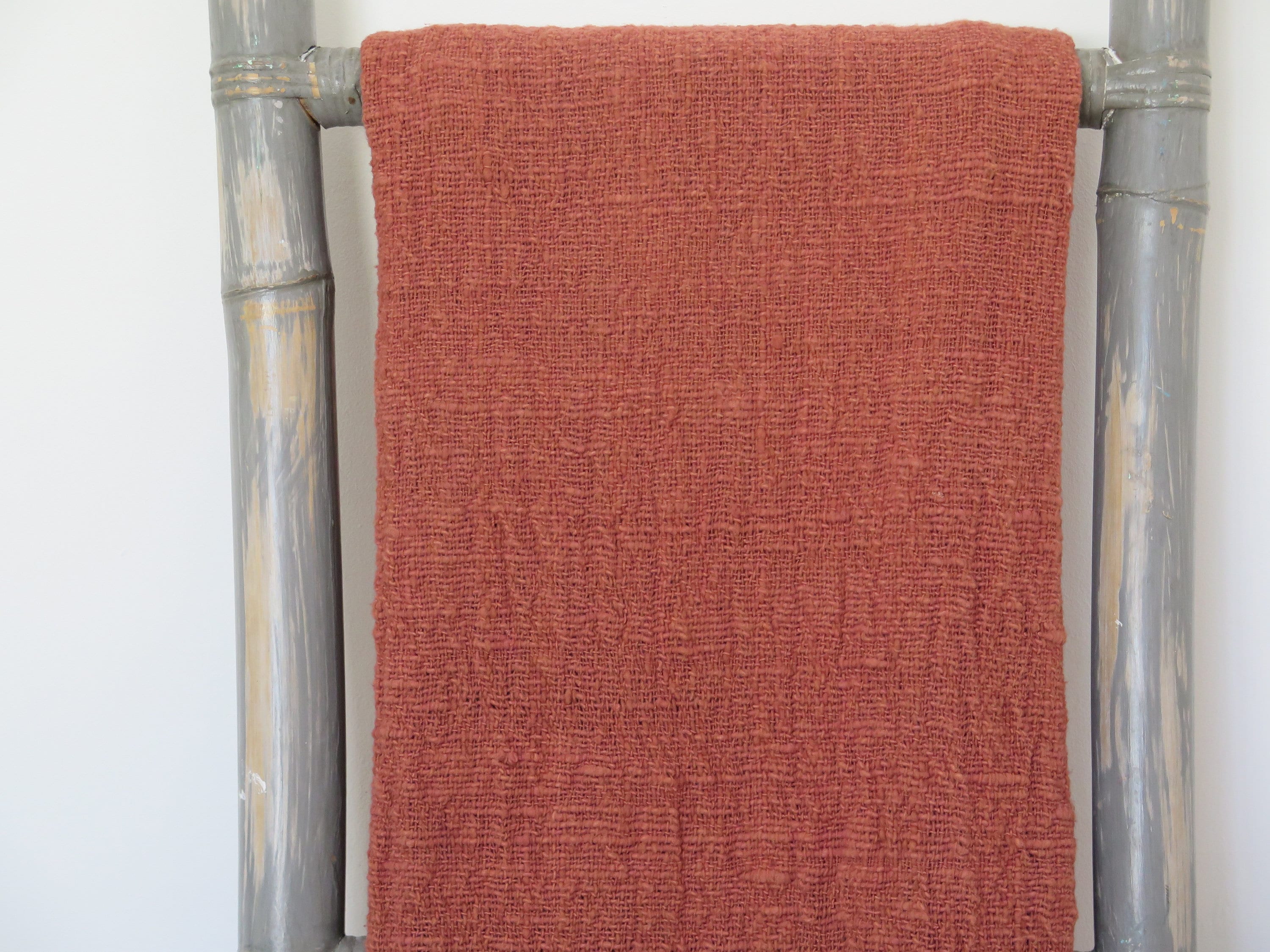 Terracotta Throw Blanket Handwoven Raw Organic Cotton Open - Etsy