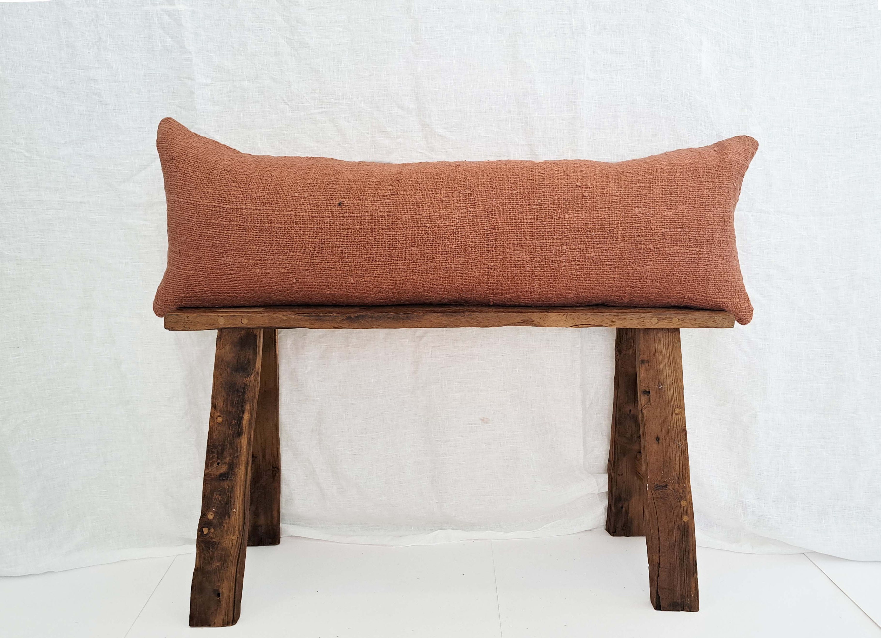 Terracotta Extra Long Lumbar Pillow Cover, Terracotta Pillow ...