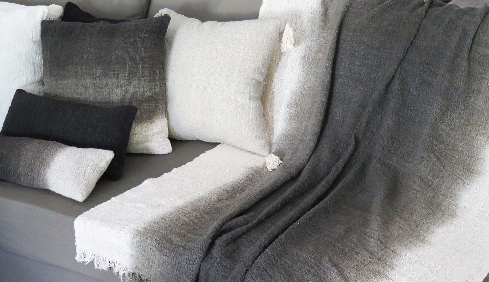 Ivory Tassel Cushion Set of 4 Handwoven Unprocessed Raw - Etsy