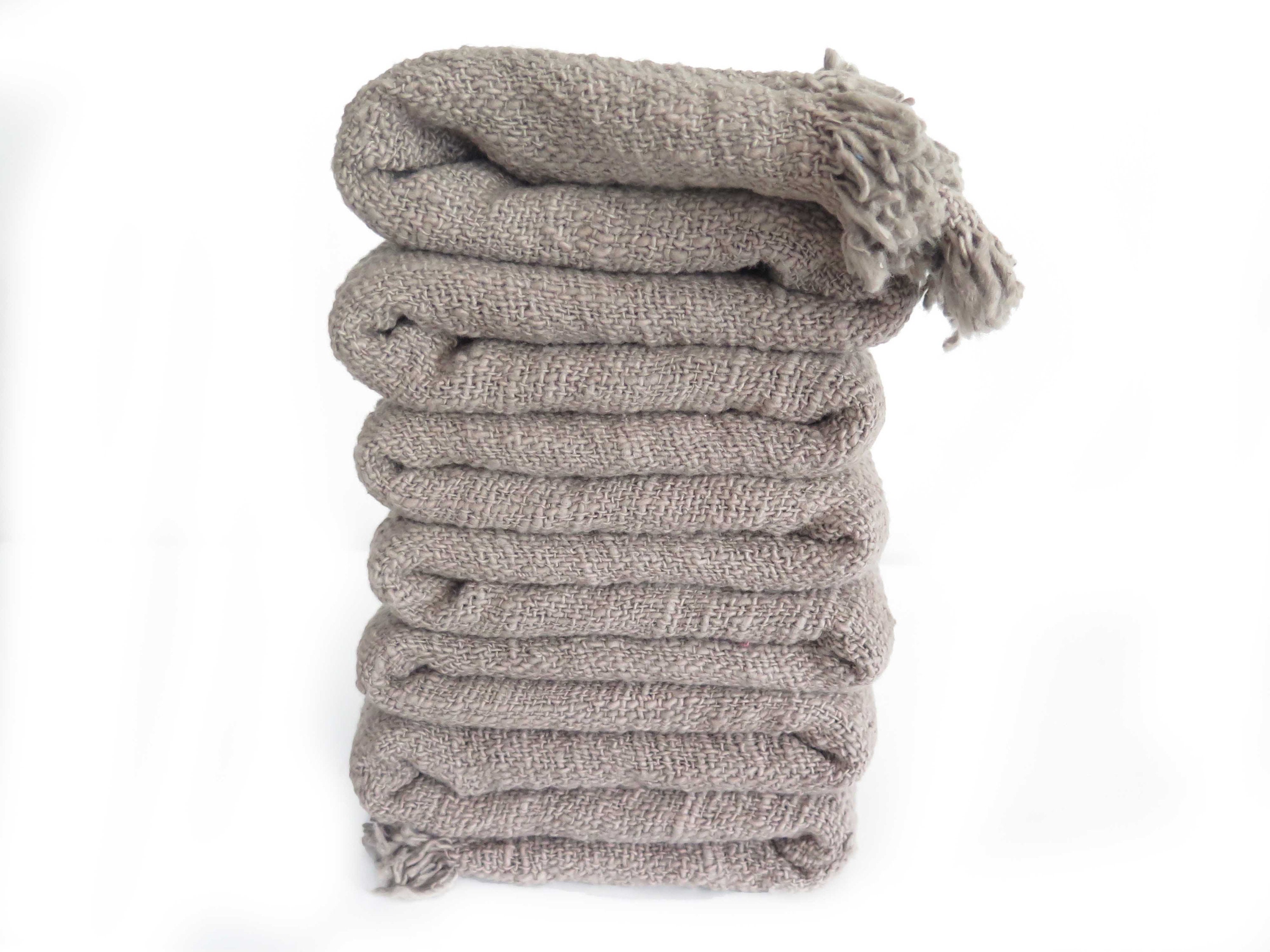 Taupe Grey King Throw Blanket Natural Organic Cotton Throw - Etsy