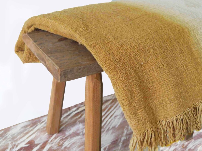 Mustard Sand Ombre King Throw Blanket Handwoven Raw Cotton - Etsy