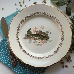 Set of Six 1950s Fish Plates. Vintage French Fish Plate Set. Fish ...