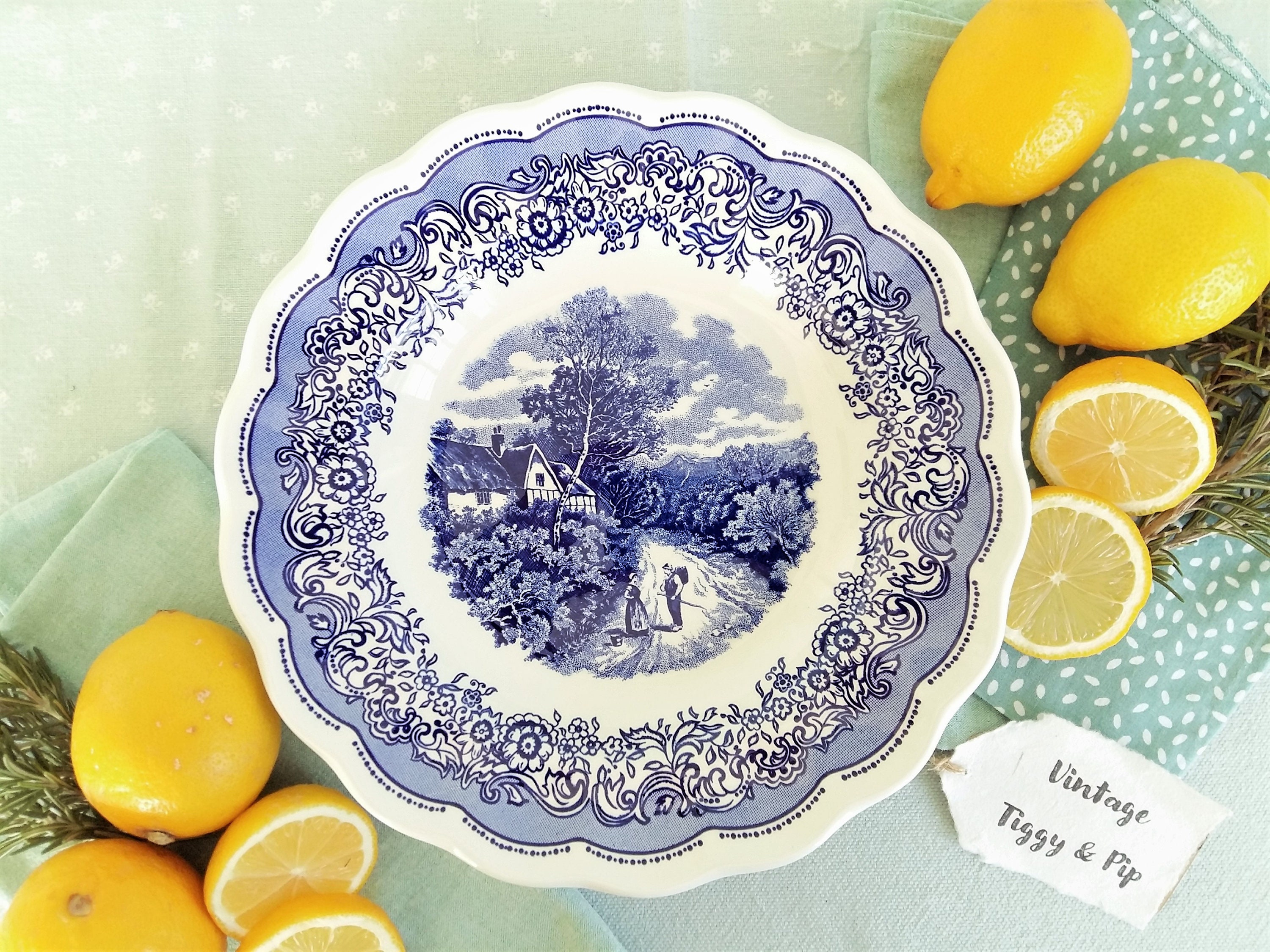 EIGHT Mix and Match Blue and White China Plates/dishes. Blue & White ...