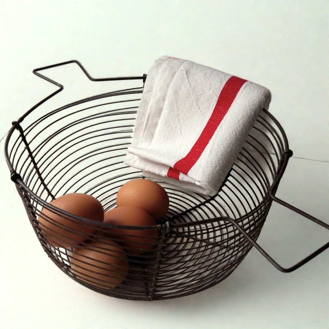 Large Wire Egg Basket. French Vintage Wire Basket - Etsy