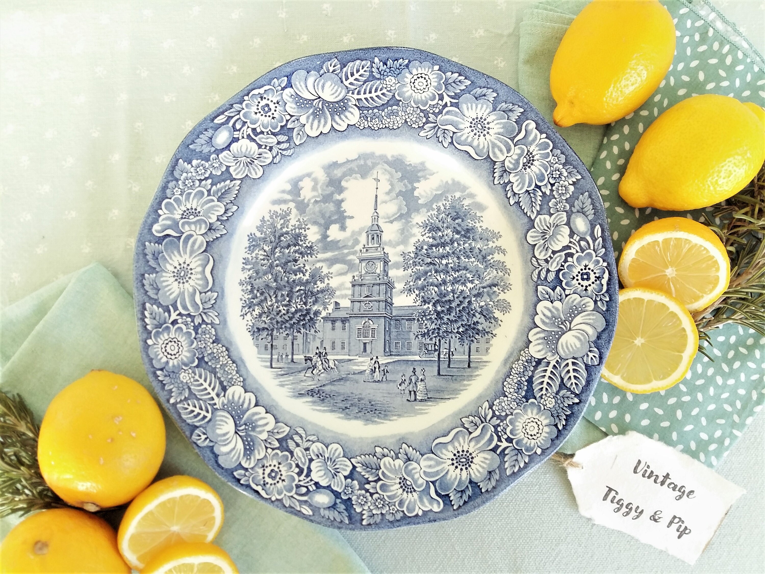 EIGHT Mix and Match Blue and White China Plates/dishes. Blue & White ...