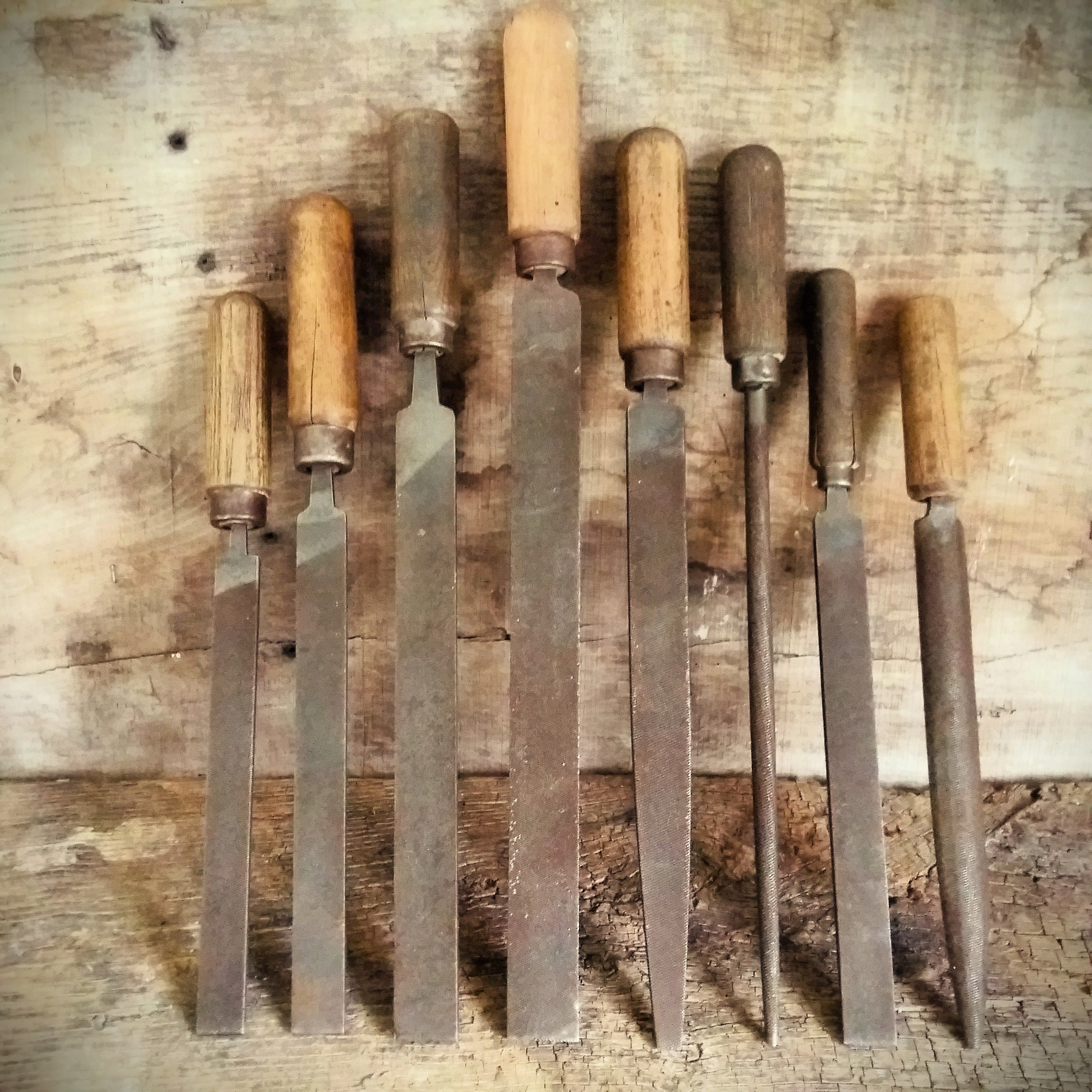 Set of EIGHT Antique/vintage Tools. Engineering Files. Industrial Tools ...