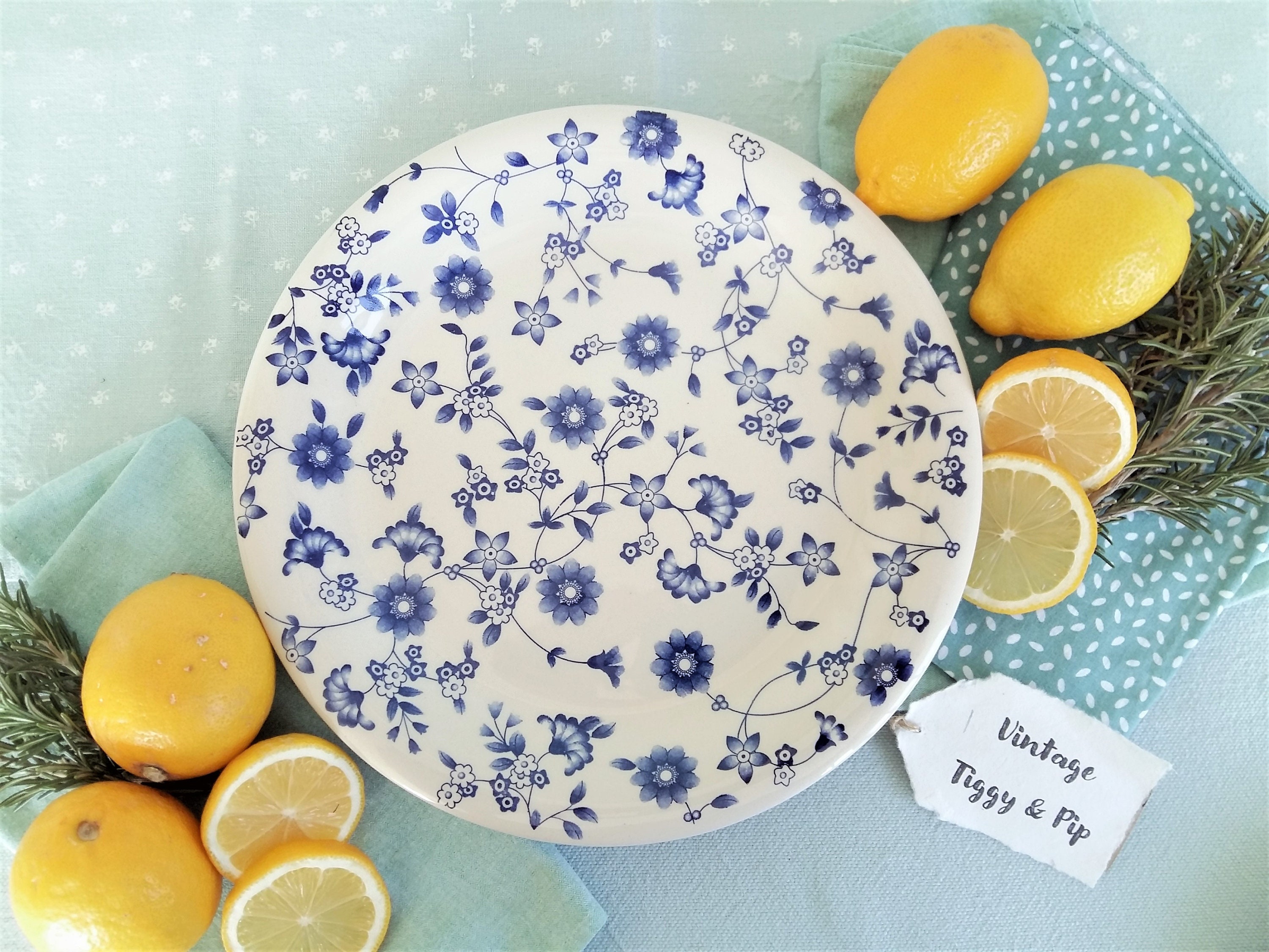 EIGHT Mix and Match Blue and White China Plates/dishes. Blue & White ...