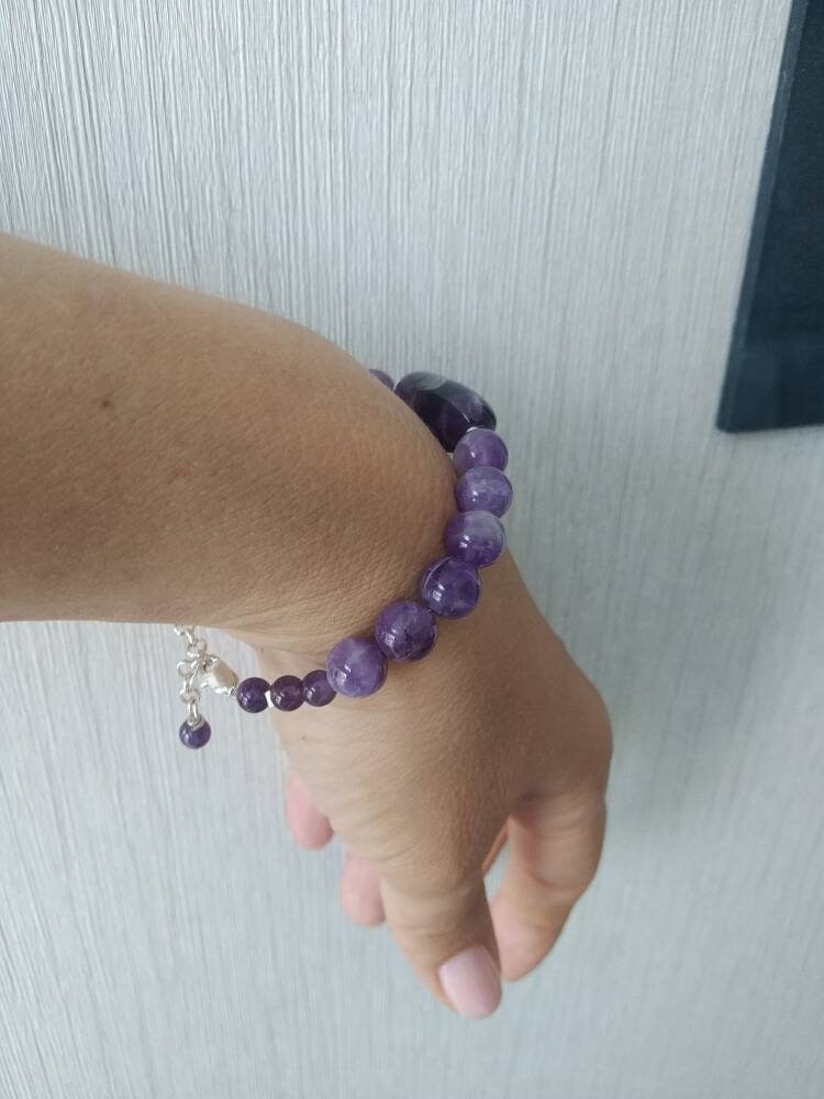 Amethyst Bracelet and Earrings February Stone Oriental - Etsy