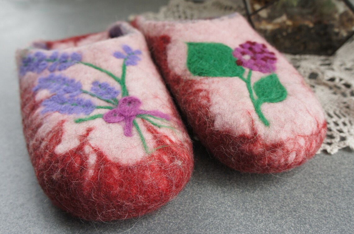 Felted Wool Slippers – Felt Slippers – Handmade Slippers - House ...