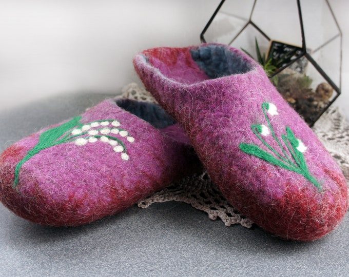 Felted Wool Slippers Handmade Slippers Home Slippers Eco - Etsy
