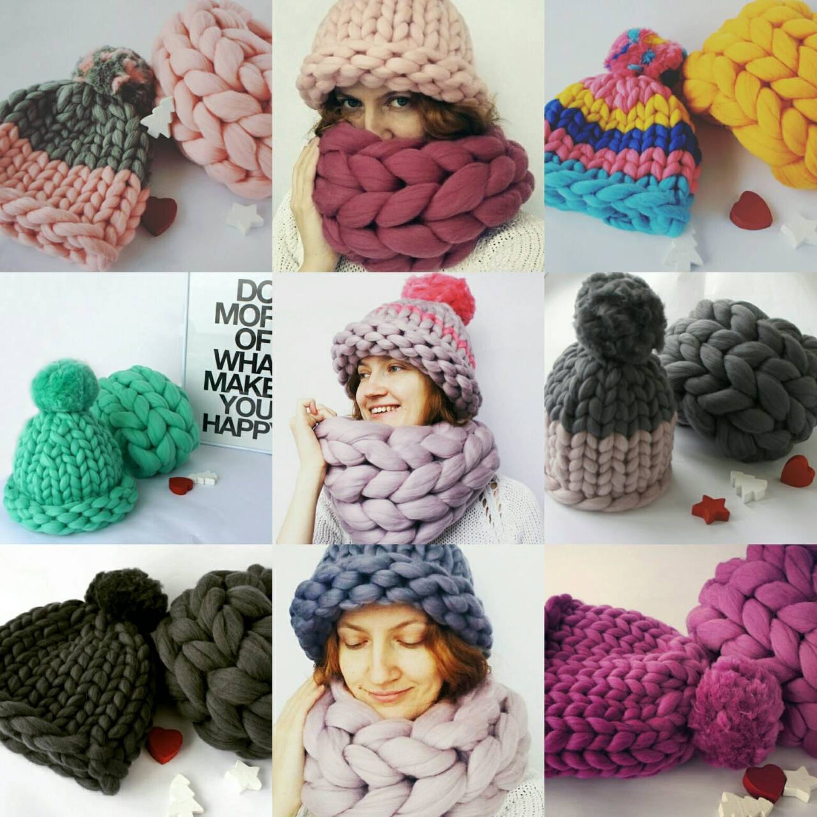 Clothing Gift Merino Wool Set Hat and Scarf Knit Wool Hat | Etsy