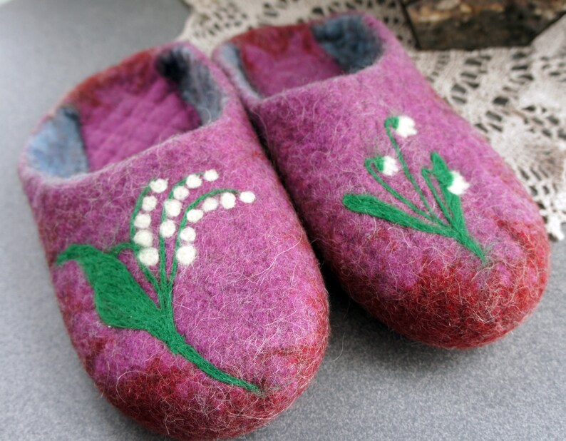 Felted wool slippers handmade slippers home slippers eco | Etsy
