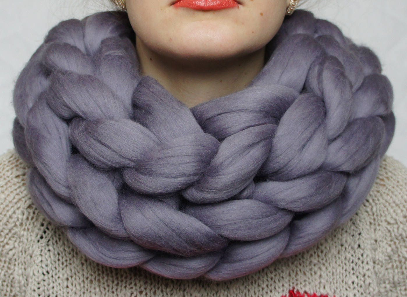 Clothing gift Merino Wool Scarf Knit Wool Scarf Super | Etsy