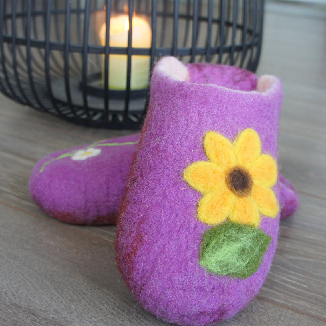 Felted Wool Slippers –felt Slippers–handmade Slippers-house Slippers ...