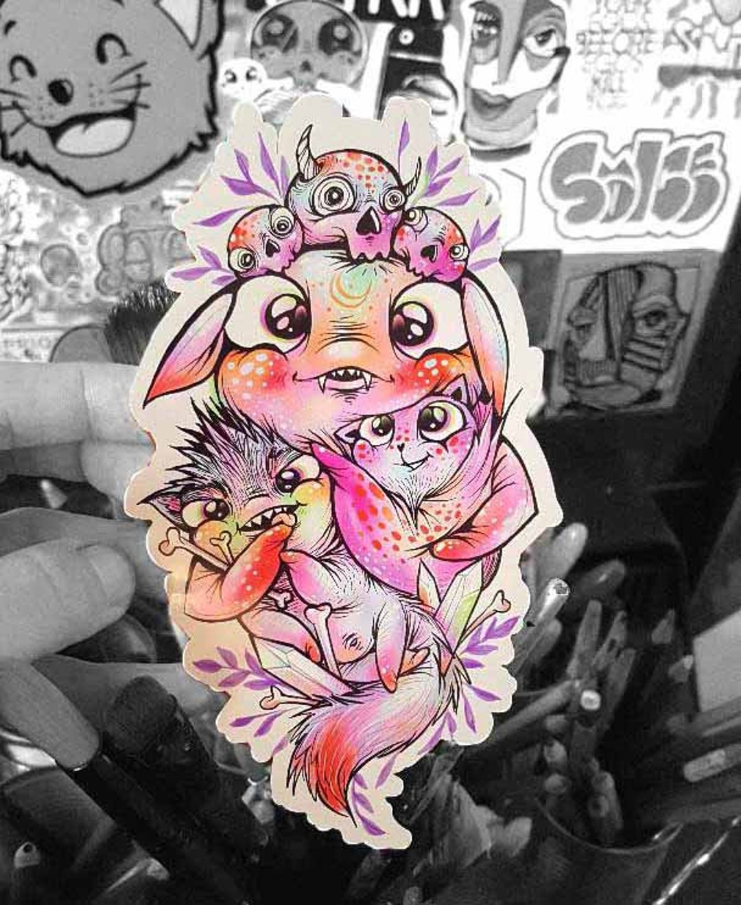 Monster Friends Vinyl STICKER 2018 Outdoor Waterproof Cute Adorable ...