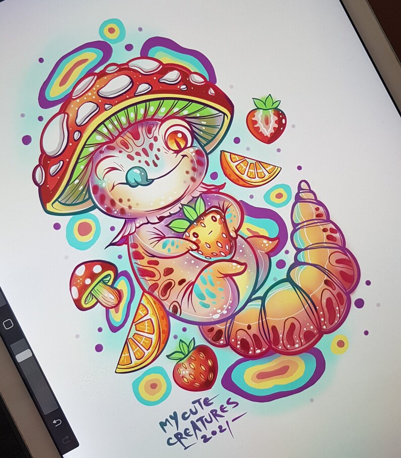 Gecko-boy and His Strawberry Friend 2021 Vinyl Sticker Cute - Etsy