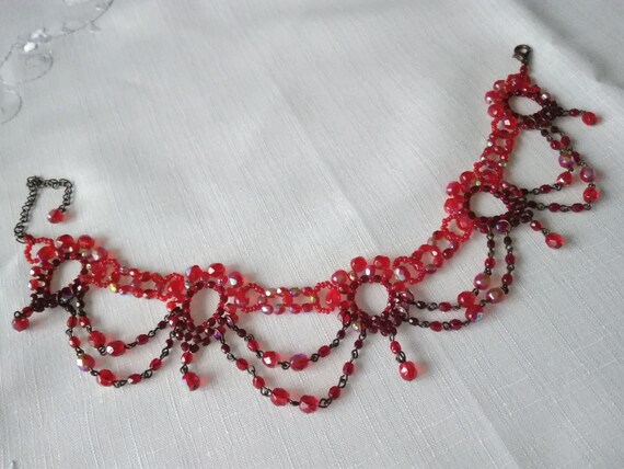 Vintage Collarino donna in Stile Vittoriano colore rosso | Etsy