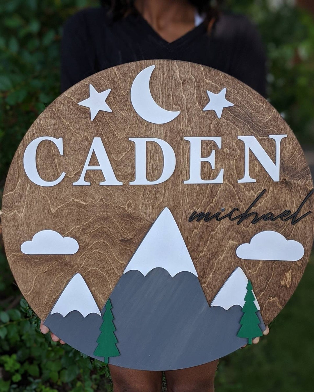 Round Nursery Name Sign 12-24 Incheschildren Name - Etsy