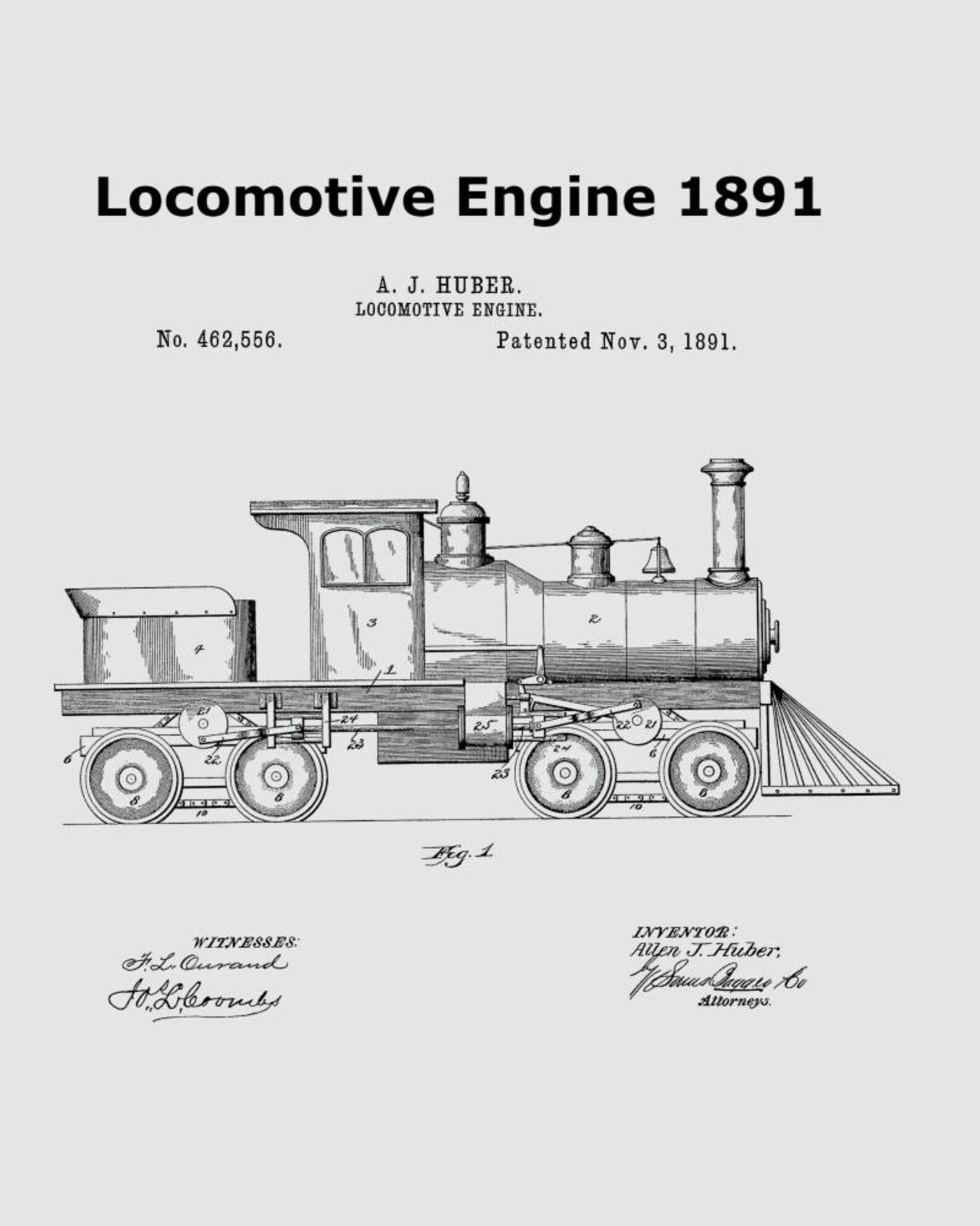 1891 Locomotive Steam Engine,steam Engine Print,steam Train,train ...