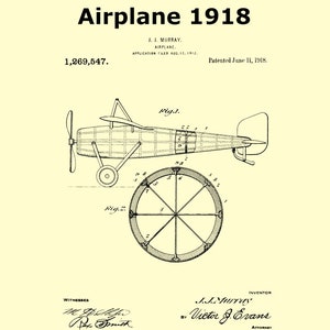 Vintage 1918 Airplane Patent Print,aviation Gift,plane Patent Print ...