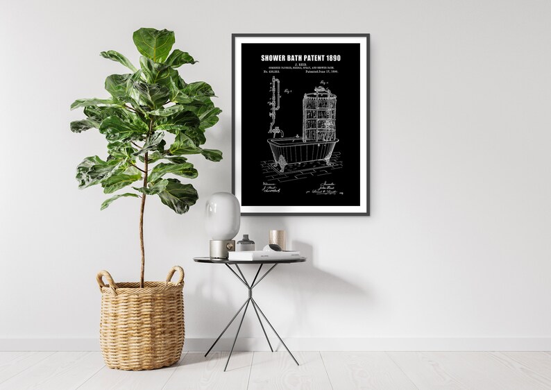 Vintage 1890 Shower Bath Patent,bathroom Printable,bathroom Art Print ...
