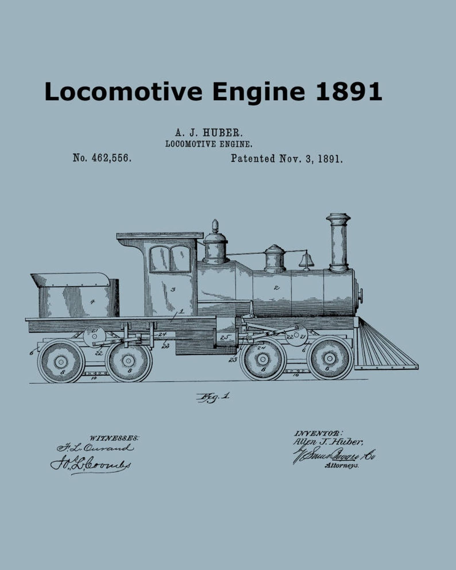1891 Locomotive Steam Engine,steam Engine Print,steam Train,train ...