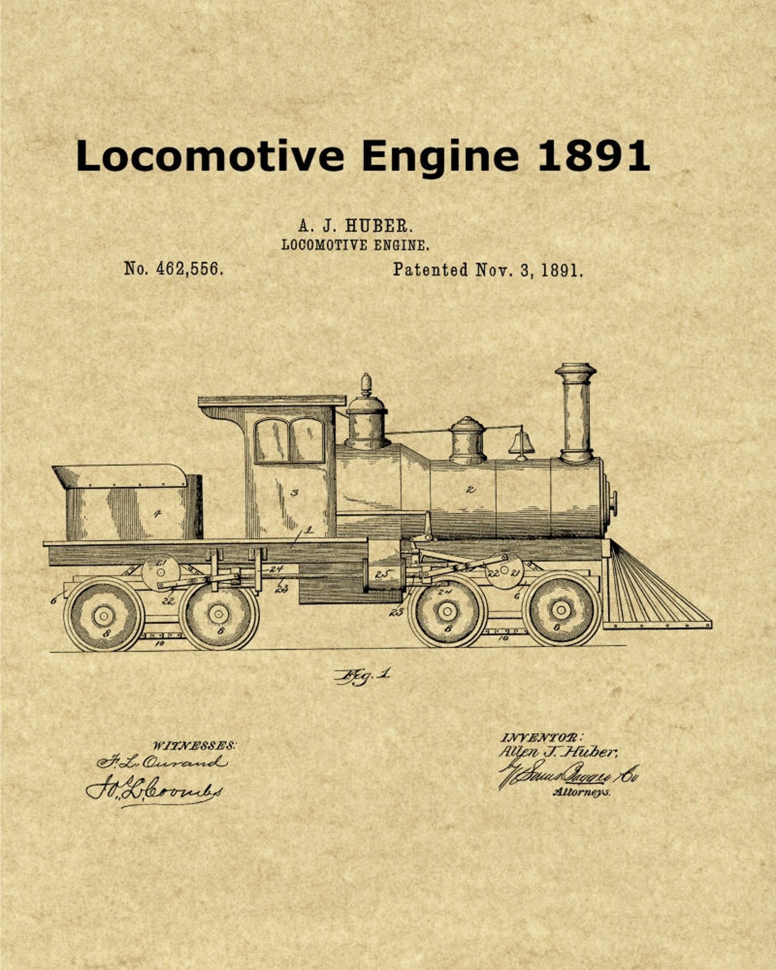 1891 Locomotive Steam Engine,steam Engine Print,steam Train,train ...