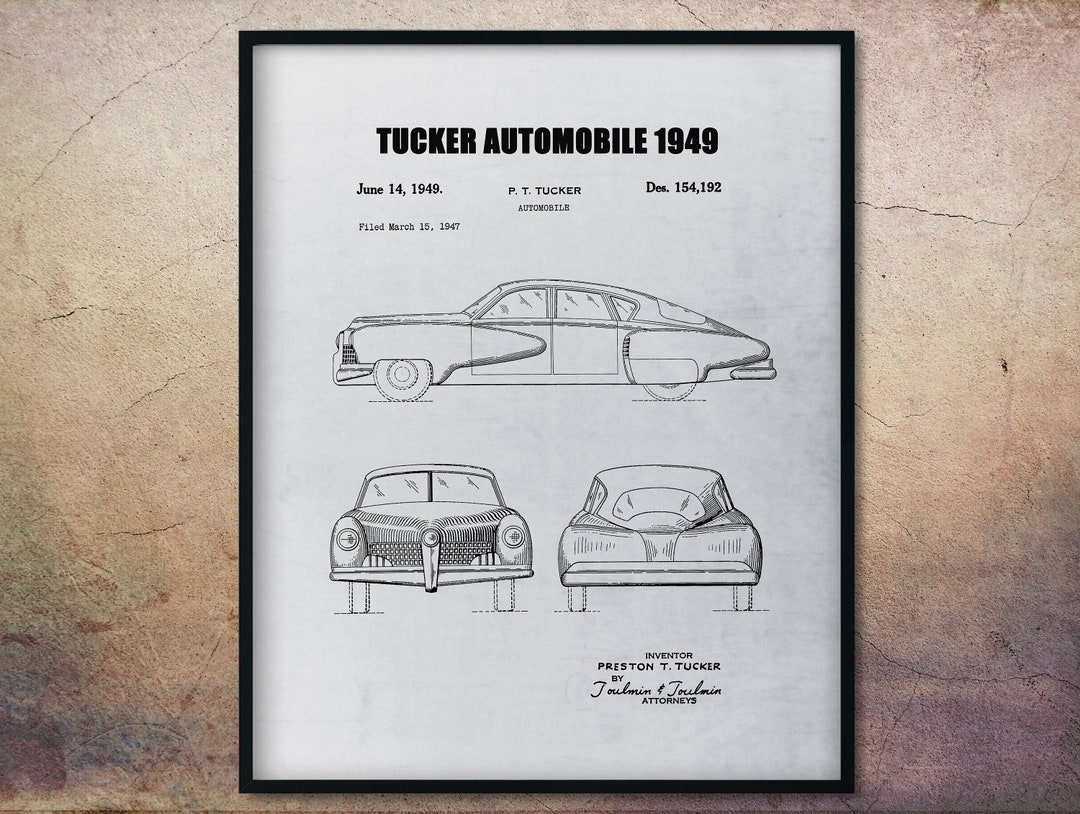 Vintage 1949 Tucker Automobile Patent Print,vintage Auto Decor,auto ...