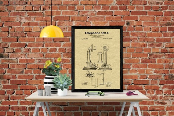 Vintage 1914 Telephone Patent PrintTelephone ArtTelephone | Etsy