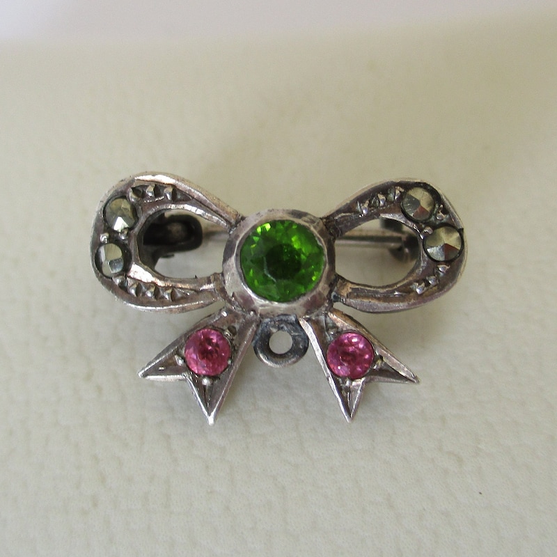 Ruby Peridot Brooch - Etsy UK