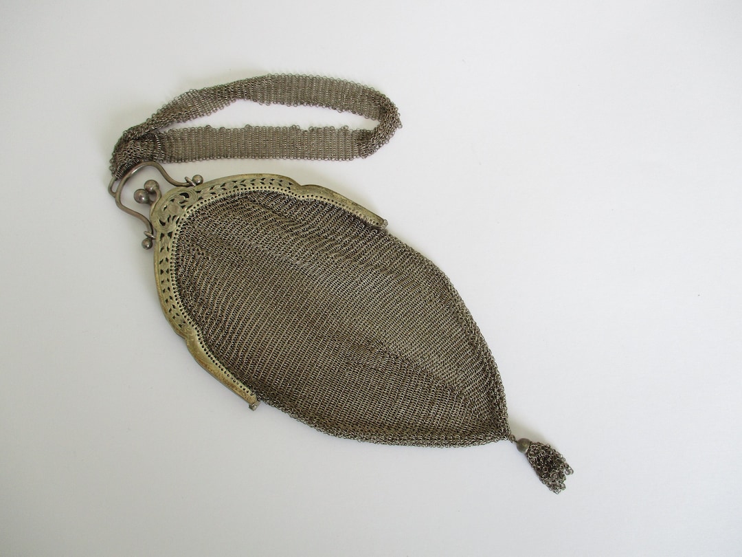 Antique 800 Silver Chain Mail Purse Approx. 8.50 X 3.75 Cm 127 Grams - Etsy