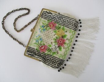 Exquisite Stunning Antique French Art-deco Beaded Textile Flapper Wrist ...