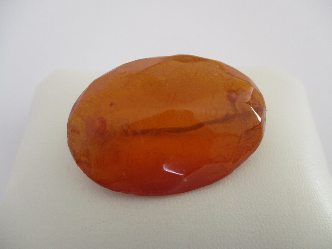 An Antique Large Amber Brooch With Engraved Floral Design 47 X 33 Mm - Etsy