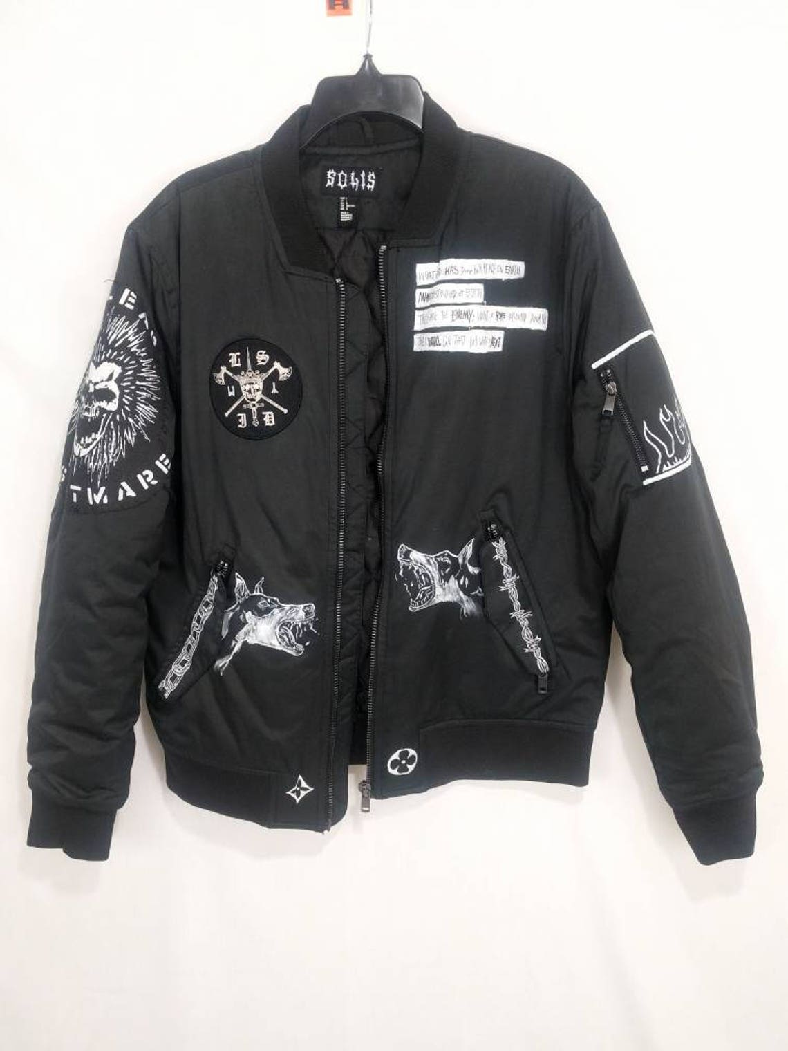 Custom Bomber Jacket Crust Punk Jacket Punk Rock Jacket | Etsy