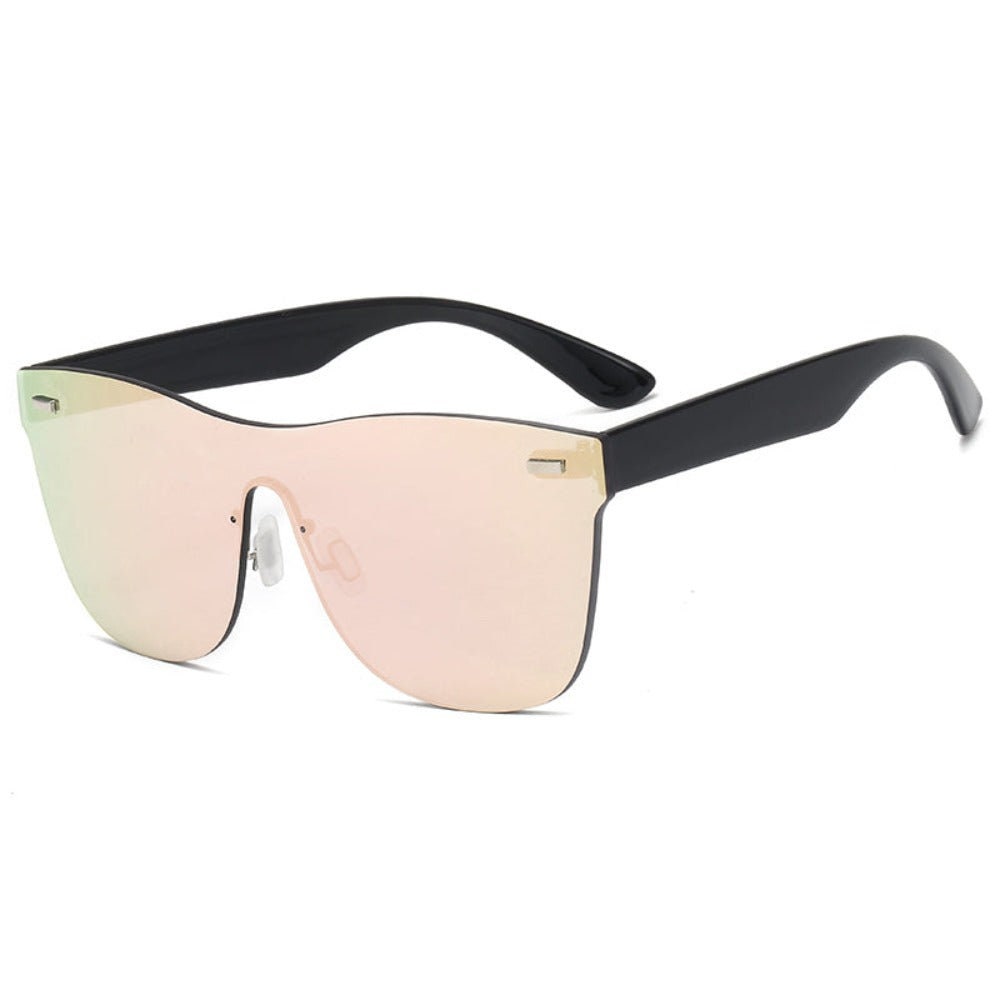 Trendy Rimless Mirrored One Piece Lens Lay-lay Reflective Sunglasses - Etsy