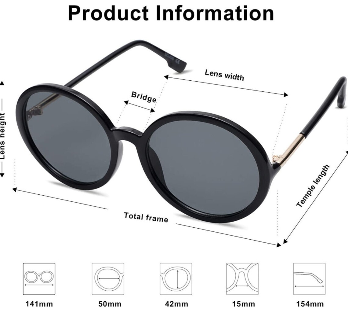 Vintage Round Glasses for Women Classic Retro Designer Style Brandy ...