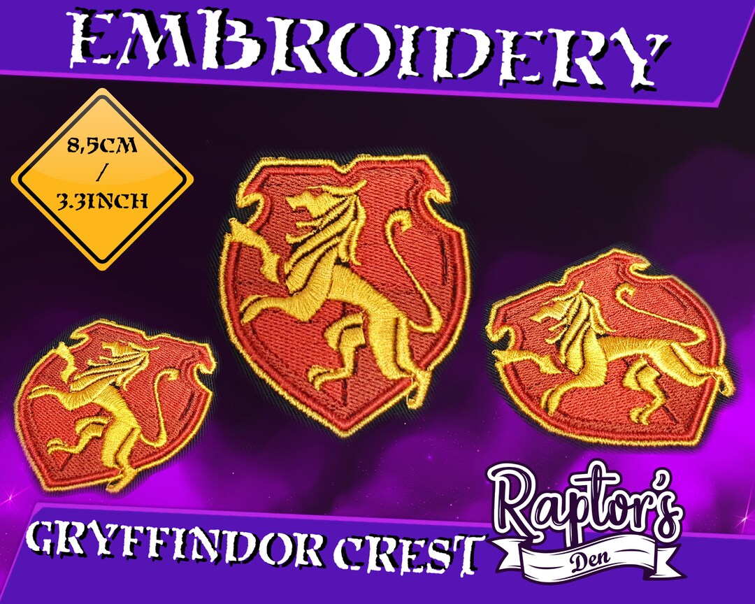 Gryffindor Crest Embroidery Harry Potter Hogwarts Legacy 8.5cm / 3 ...