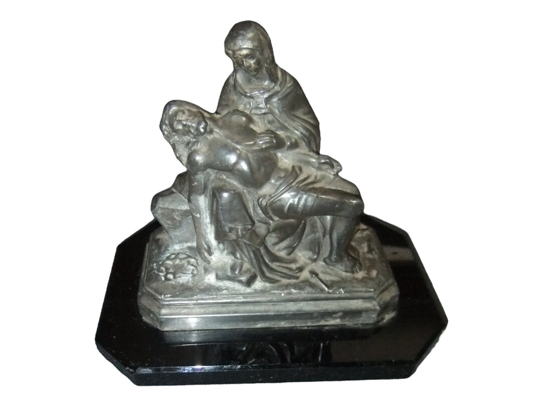 Pietà by Michelangelo Buonarroti Sculpture in Spelter on Its Black ...