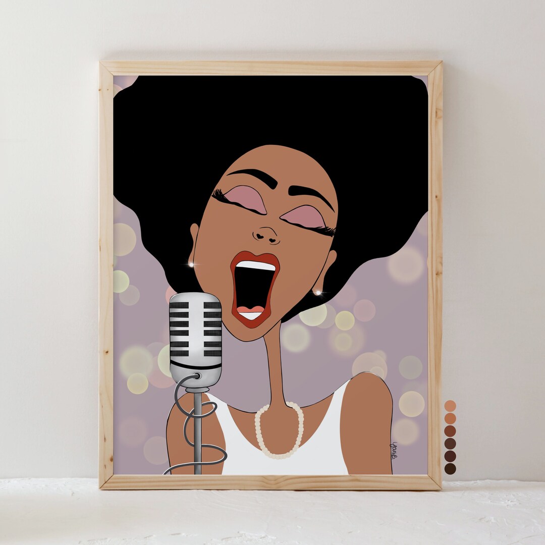 African American Abstract Art Print, Jazz Music Wall Decor for Music ...