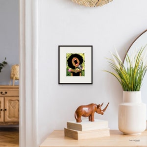 Abstract Black Art Music Print, Black Woman Singing, African American ...