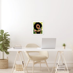 Abstract Black Art Music Print, Black Woman Singing, African American ...