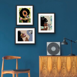 Abstract Black Art Music Print Black Woman Singing African - Etsy