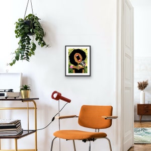 Abstract Black Art Music Print, Black Woman Singing, African American ...