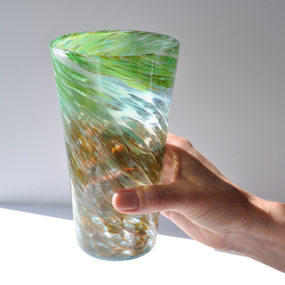 Handmade Pint Glasses: Green, Gold, and White - 16 Oz - Etsy