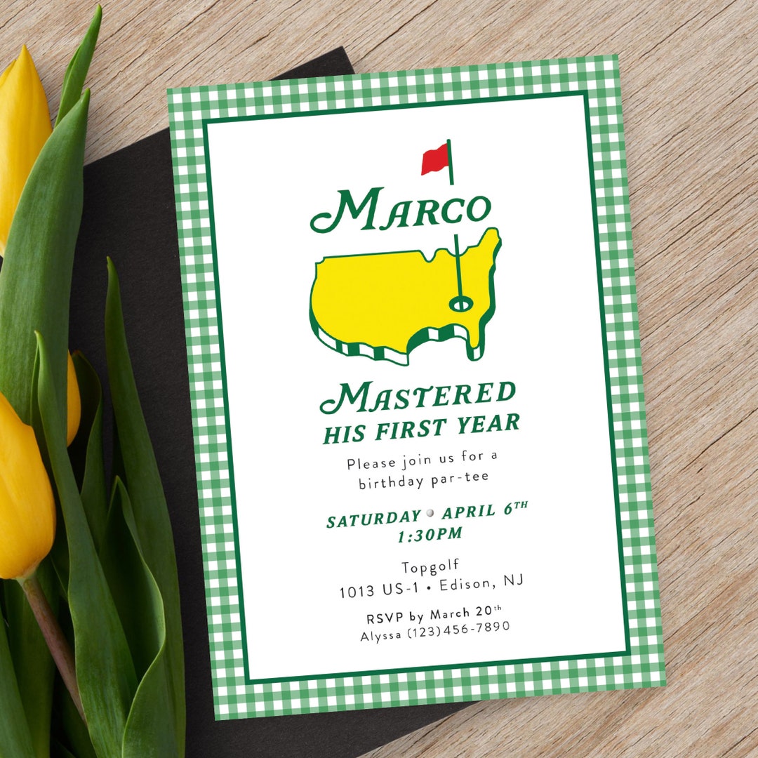 Digital Masters First Birthday Invitations, Golf Birthday Party ...
