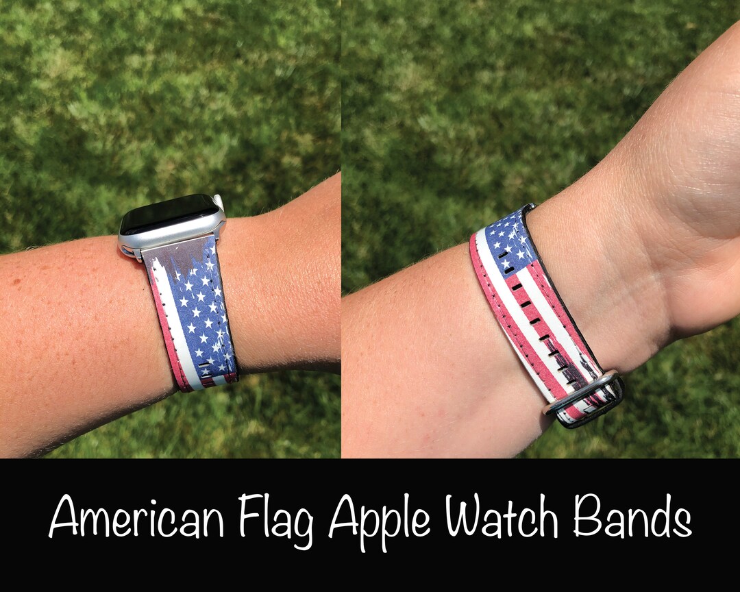 Distressed American Flag Apple Watch Band USA Patriotic - Etsy