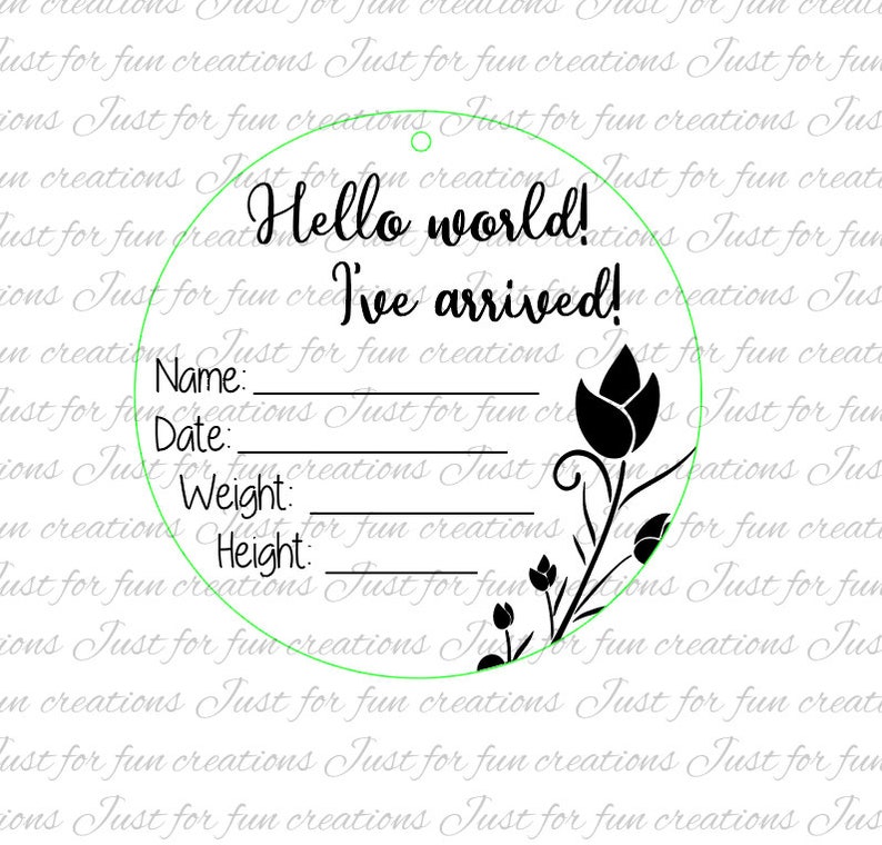 Hello World New Baby Announcement Laser Cut File *glowforge Eiplog CNC ...