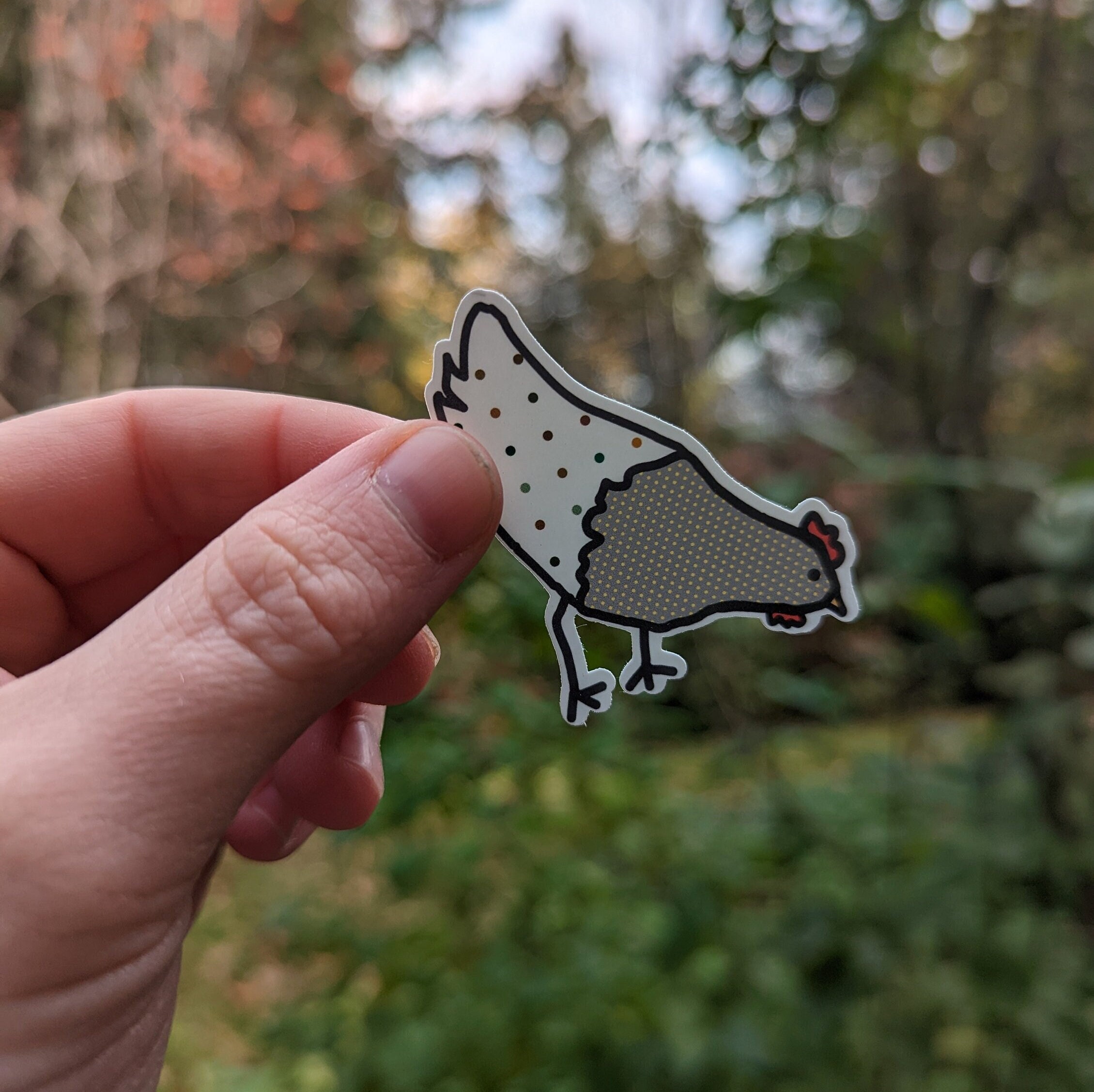 Cute Pecking Hen Vinyl Sticker Set Colorful Patterned - Etsy