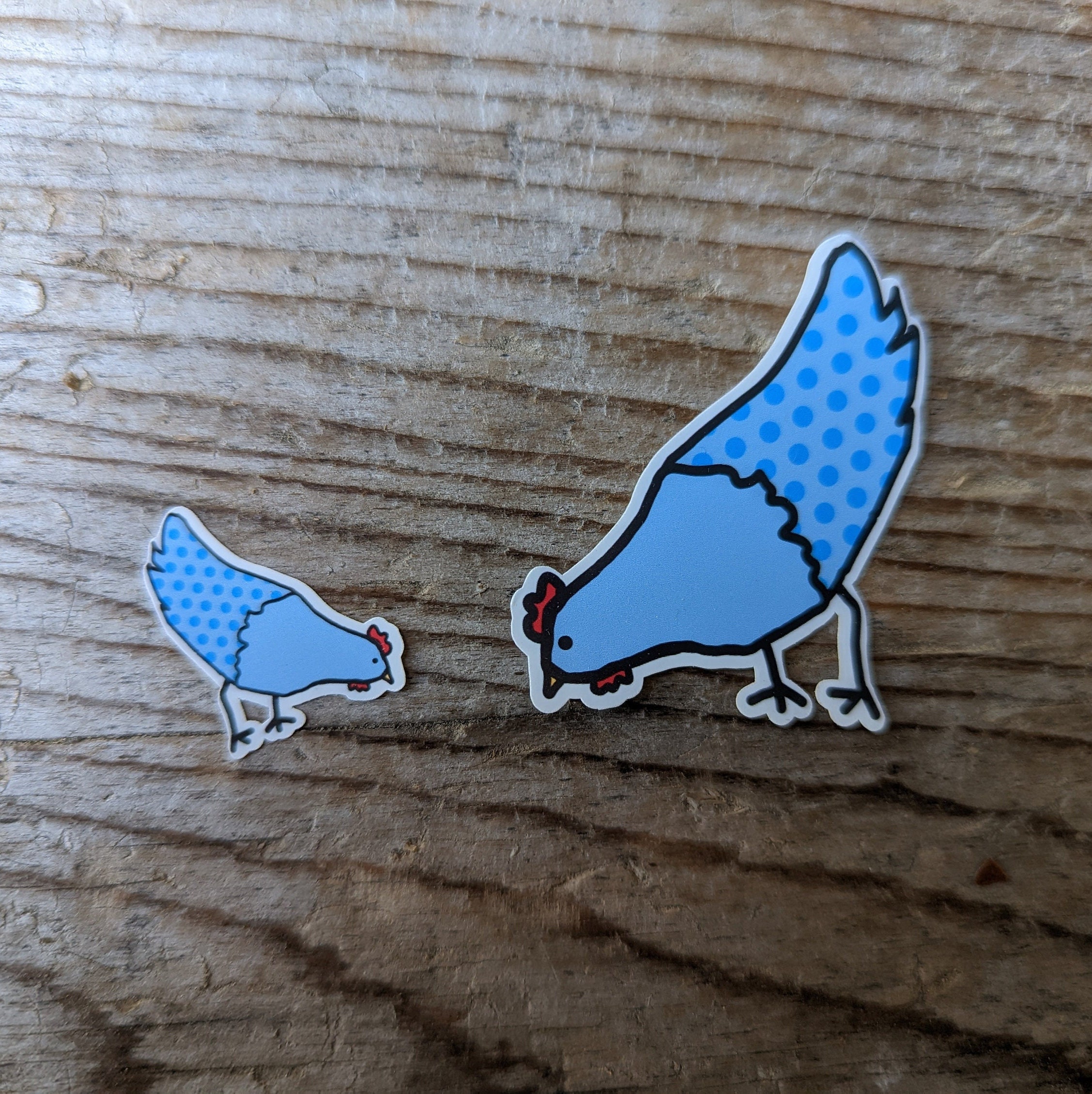 Cute Pecking Hen Vinyl Sticker Set Colorful Patterned - Etsy